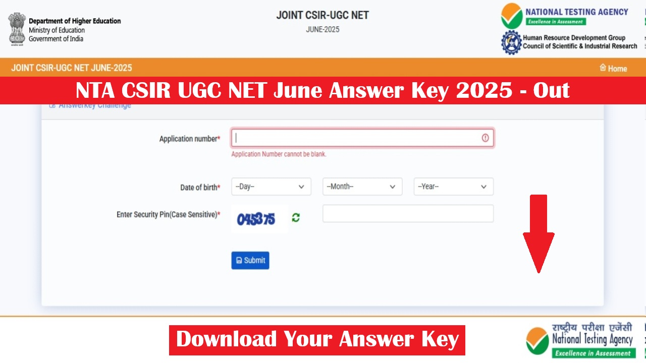 NTA CSIR UGC NET June Answer Key 2025